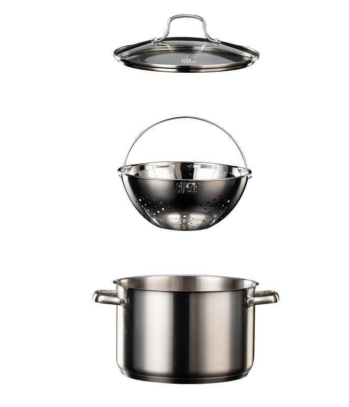 Food Appeal | סיר פסטה נירוסטה 24 ס''מ גבוה, 6.7 ליטר COOK MASTER ...