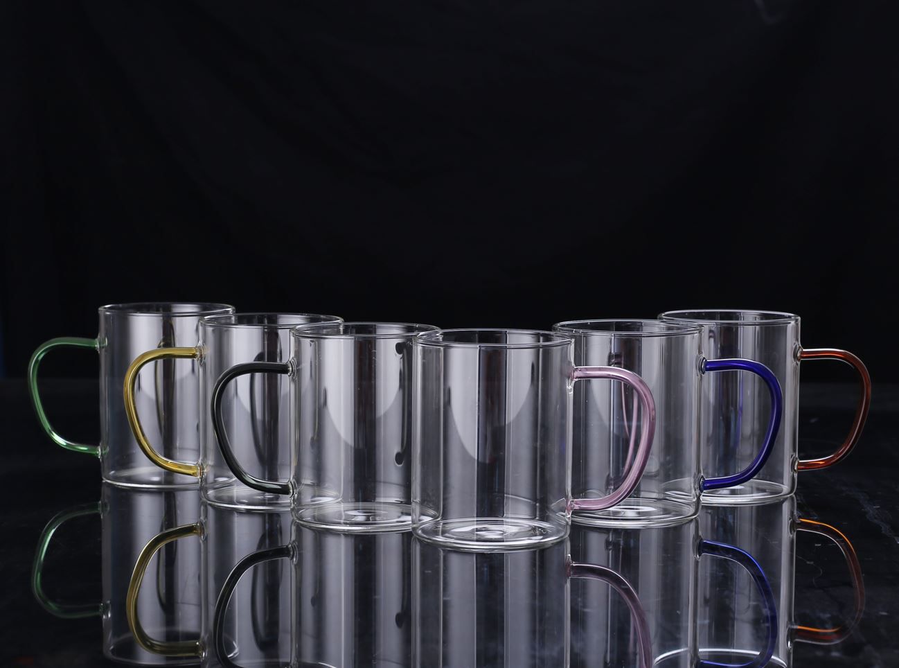 Food Appeal | סט 6 כוסות 425 מ''ל עם ידיות צבעוניות סאו פאולו | כוסות וקנקנים | כוסות שתייה