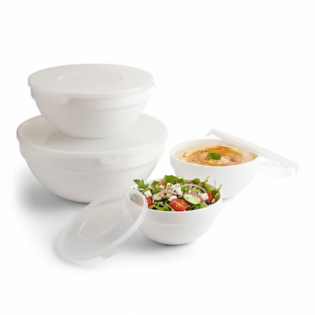 Food Appeal | סט 4 קערות אופל עם מכסה מבית Food appeal | כלי הגשה | קערות