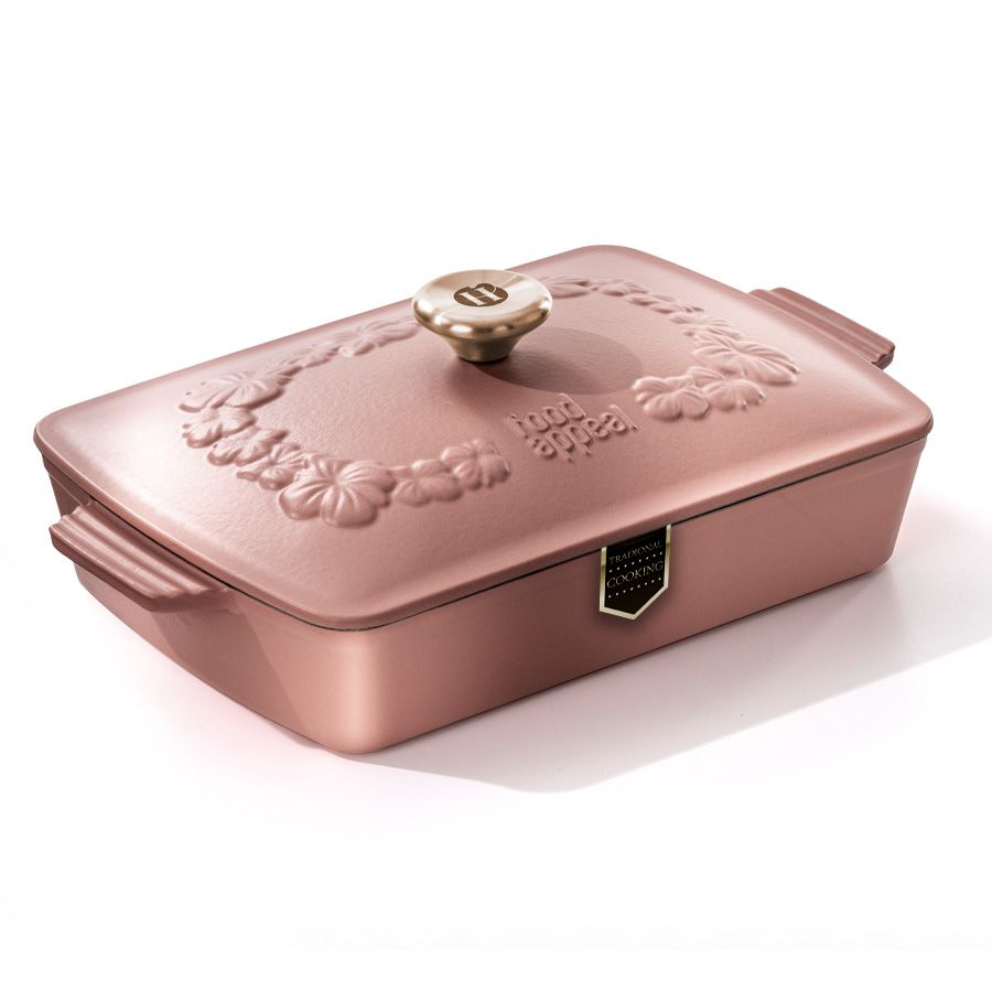 Food Appeal | תבנית רוסטר עם מכסה יציקת ברזל 33.5X23.5X6.8 ס''מ, 3.9 ...