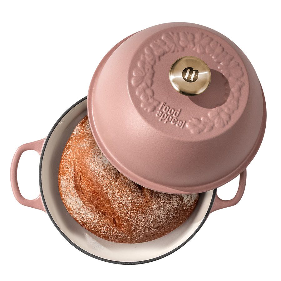 Food Appeal | סיר לחם יציקת ברזל 26 ס''מ 2 ליטר, HERITAGE ורוד עתיק ...